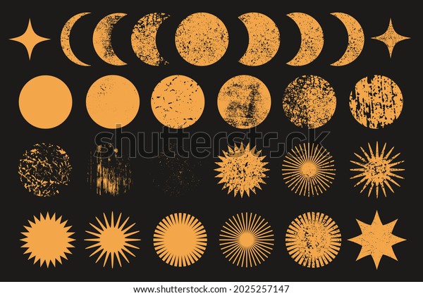 Moon Phases Sun Planet Star Universe Stock Vector (Royalty Free ...