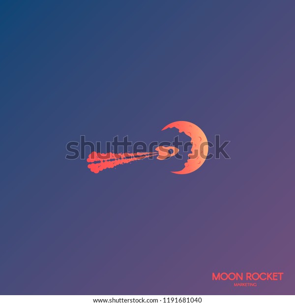 Moon Rocket Logo Flying Rocket Star Stock Vector (Royalty Free ...