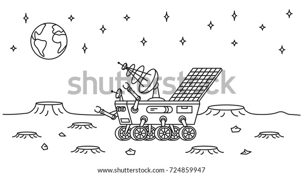 Moon Rover Vector Illustration Lunar Vehicle Stock Vector (Royalty Free ...