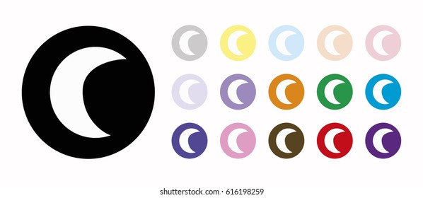 Moon Set Icons Stock Vector (Royalty Free) 616198259 | Shutterstock