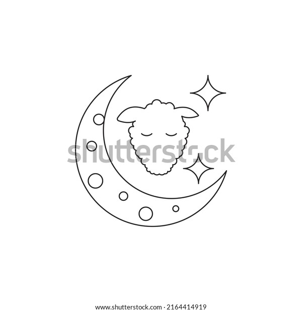 Moon Sheep Head Concept Line Icon Stock Vector (Royalty Free ...