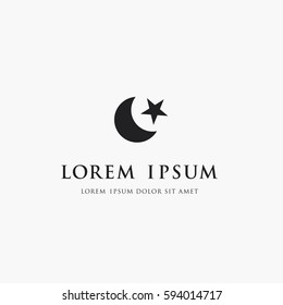 Moon Star Logo Islam Symbol Stock Vector (Royalty Free) 594014858