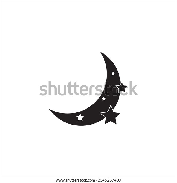 Moon Stars Icon Vector Illustration Symbol Stock Vector (Royalty Free ...