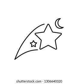Moon Stars Line Icon Stock Vector (Royalty Free) 1306640320 | Shutterstock