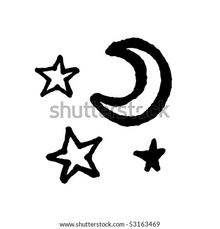 Moon Stars Sketch Vector Stock Vector (Royalty Free) 53163469 ...