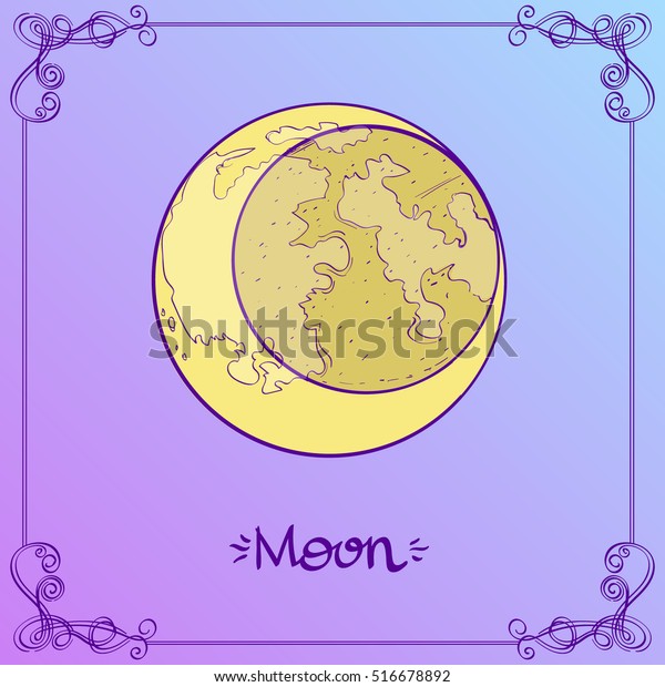 Moon Stylized Illustration Moon Hand Drawing Stock Vector (Royalty Free ...