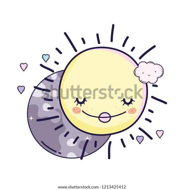 Moon Sun Cartoons Stock Vector (Royalty Free) 1213425412 | Shutterstock