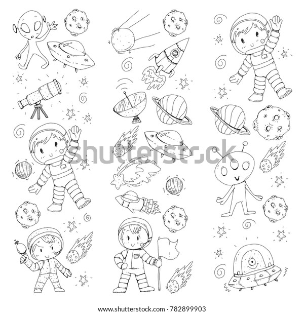 Moon Surface Kindergarten Children Play Space 스톡 벡터(로열티 프리) 782899903 ...
