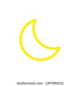 Moon Symbol Outline Vector Yellow Color Stock Vector (Royalty Free ...
