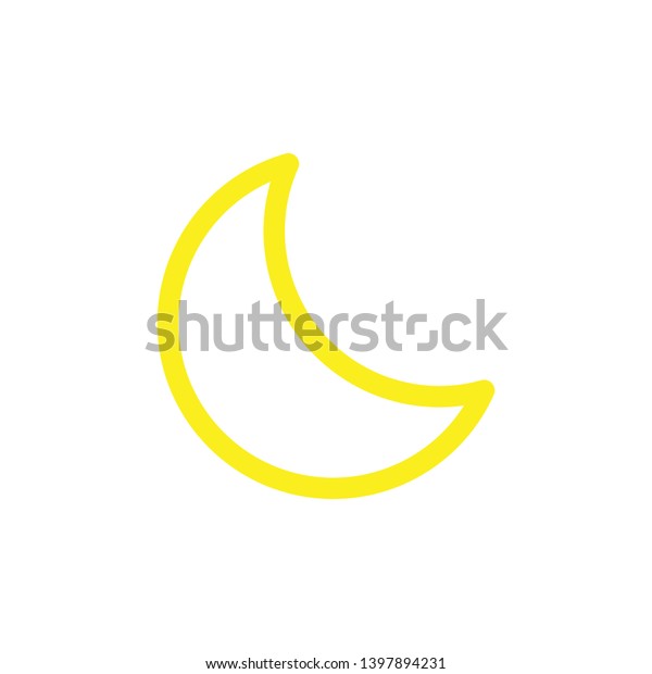 Moon Symbol Outline Vector Yellow Color Stock Vector (Royalty Free ...