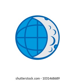Moon World Logo Icon Design Stock Vector (Royalty Free) 1031468689 ...