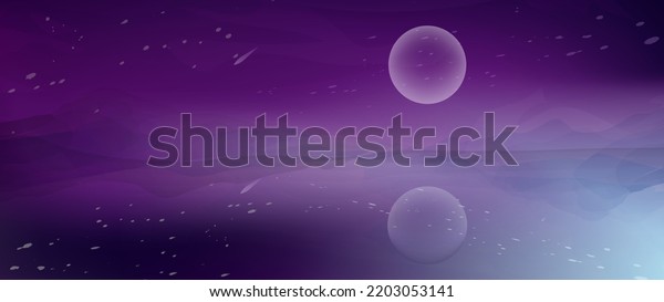 Moonscape Background Violet Purple Banner Vector Stock Vector (Royalty ...