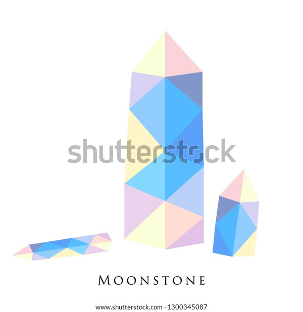 Moonstone Vector Isolated Illustration Mineral Gem Stock Vector ...