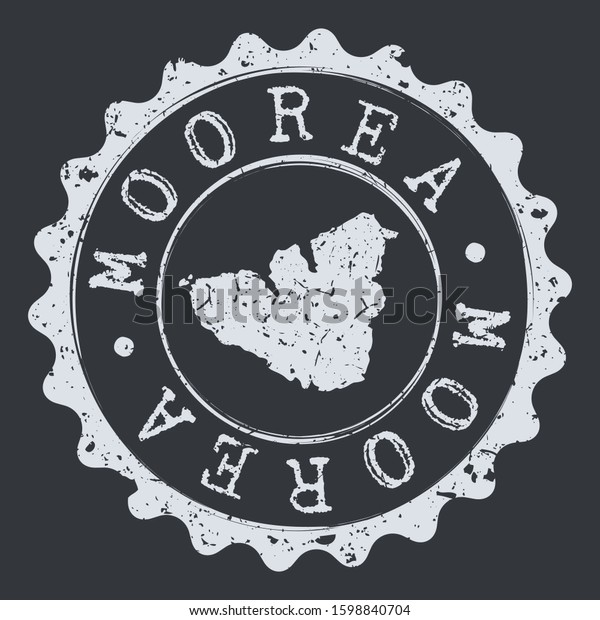 Moorea Island Map Seal Silhouette Postal Stock Vector (Royalty Free ...