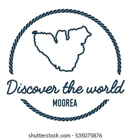 Moorea Map Outline Vintage Discover World Stock Vector (Royalty Free ...