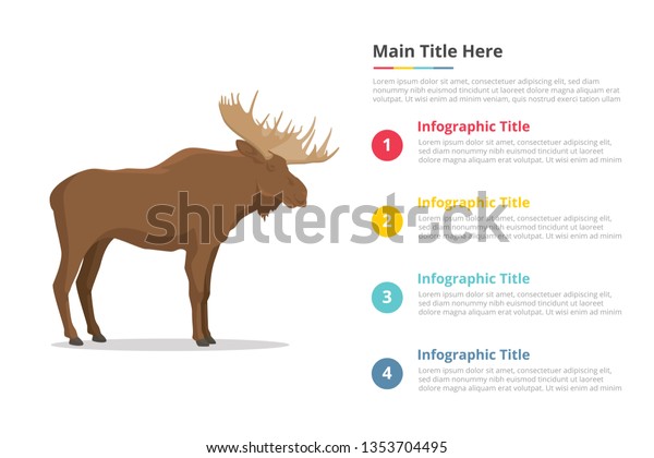 Moose Infographics Template 4 Points Free Stock Vector (Royalty Free ...