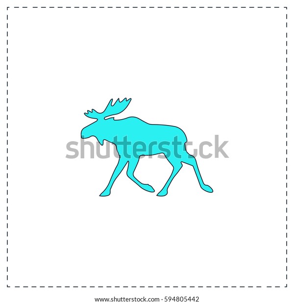 Moose Outline Vector Icon Black Editable Stock Vector (Royalty Free ...