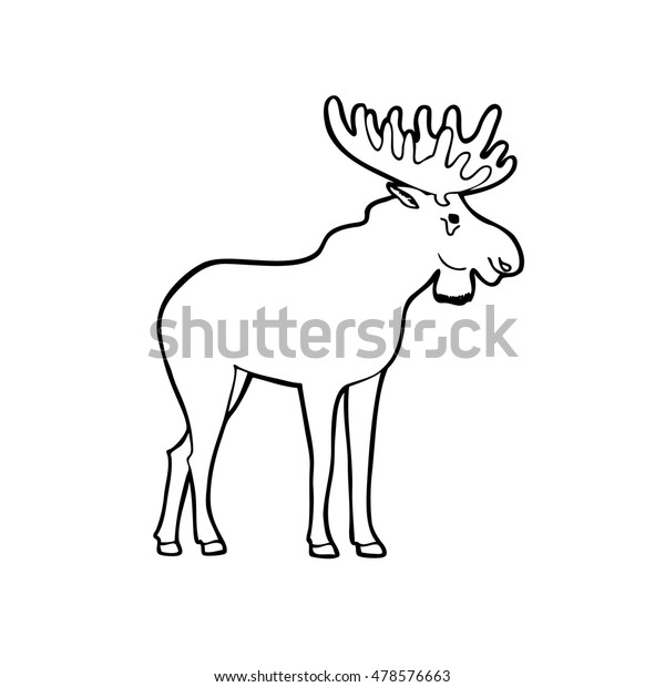 Moose Outline Vector Illustration Stock Vector (Royalty Free) 478576663 ... Moose Outline Vector Illustration Stock Vector (Royalty Free) 478576663 ...