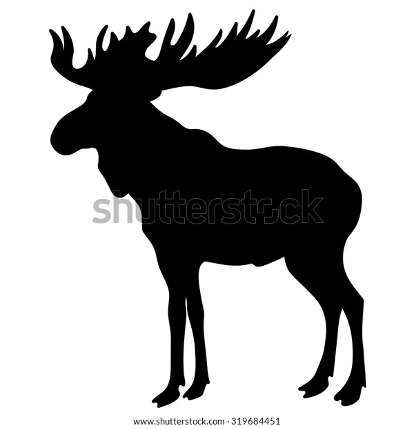Moose Vector Silhouette Isolated On White Stock Vector (Royalty Free ...