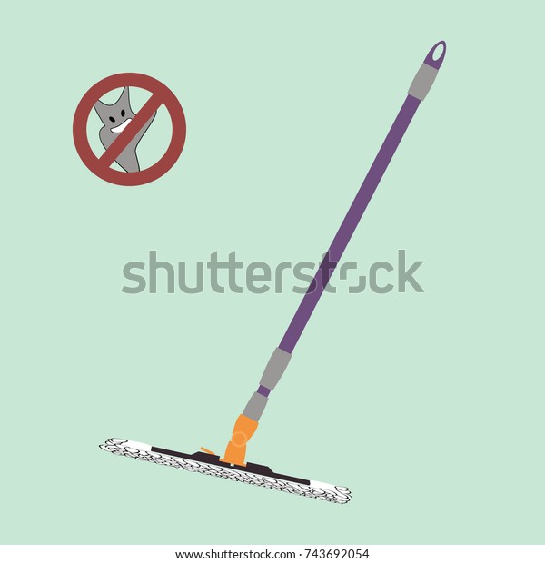 Mop Prohibition Sign Microbe Stock Vector (Royalty Free) 743692054 ...
