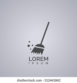 Mop Logo Cartoon Icon Black Template Stock Vector (Royalty Free) 2081609566