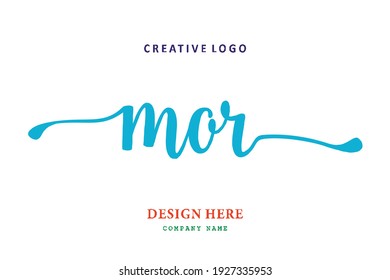 Mor Lettering Logo Simple Easy Understand Stock Vector (Royalty Free ...