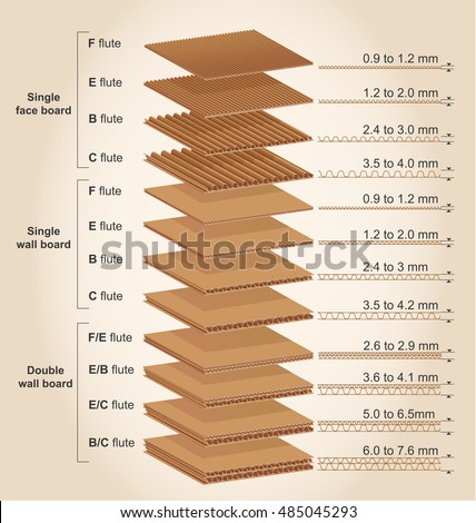 More Usual Thicknesses Corrugated Cardboard Manufactured Stock Vector ...
