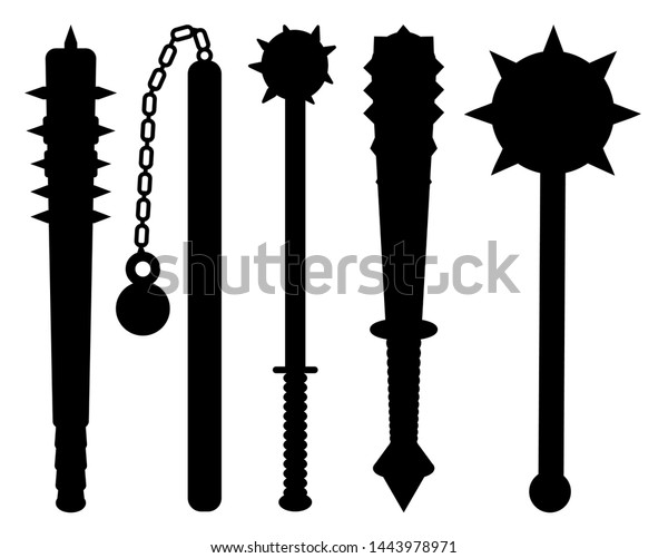 Morgenstern Medieval Weapon Mace Vector Illustration Stock Vector ...