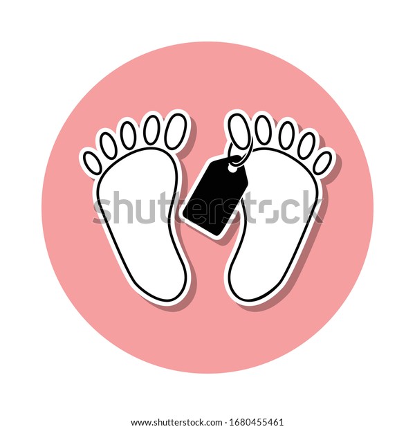 Morgue Tag Sticker Icon Simple Thin Stock Vector (Royalty Free ...