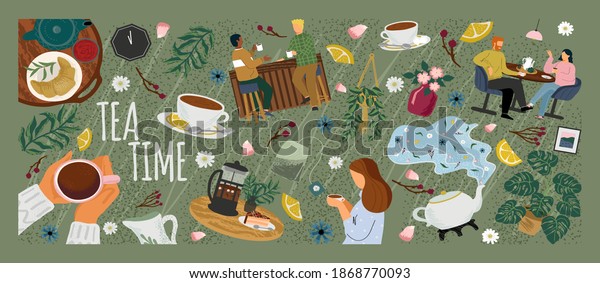 Morning Coffee Cafe Concept Vector Poster Stock Vector (Royalty Free ...
