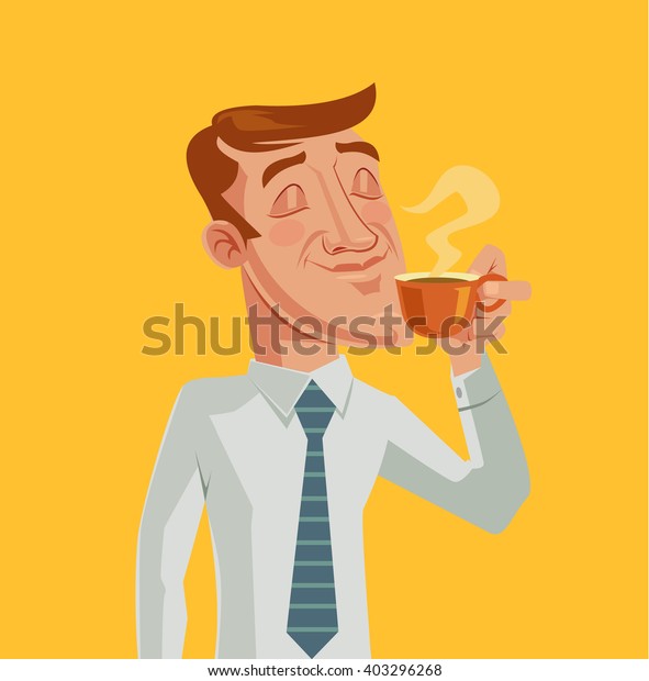 Morning Coffee Vector Cartoon Flat Illustration Stock Vector (Royalty ...