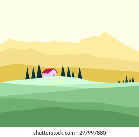 Morning Landscape Stock Vector (Royalty Free) 297997880 | Shutterstock