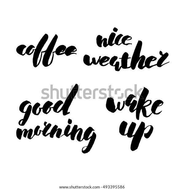 Morning Lettering Set Stock Vector (Royalty Free) 493395586 | Shutterstock