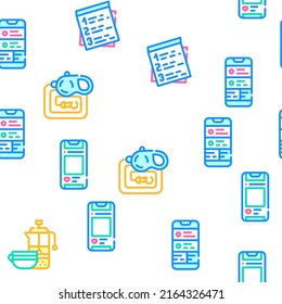 Morning Routine Daily Vector Seamless Pattern Stock Vector Royalty