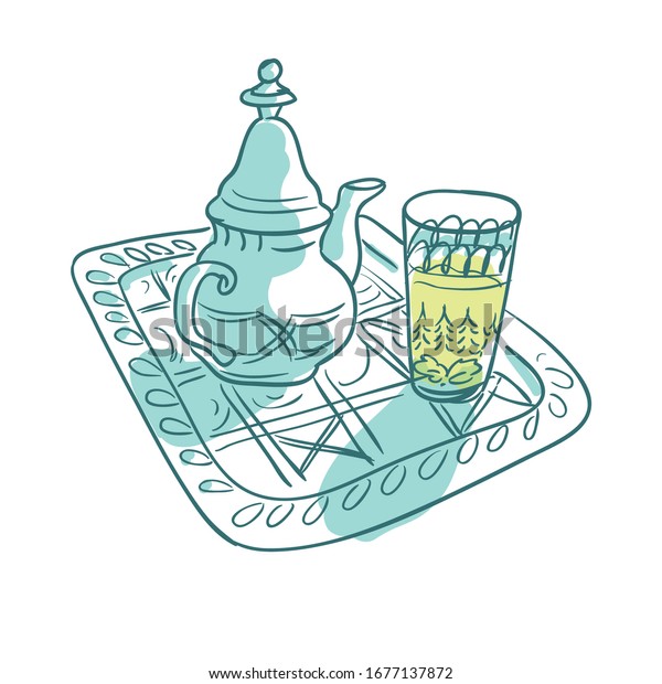 Moroccan Tea Vector Illustration Isolated On Stock Vector (Royalty Free ...