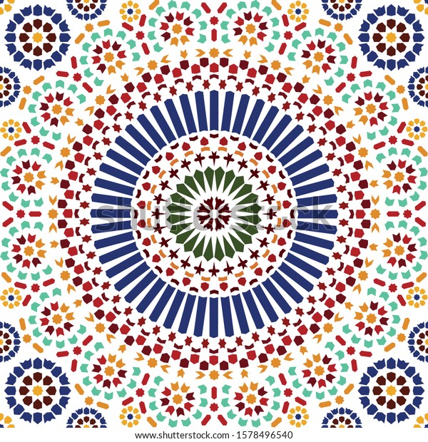 Moroccan Zelij Vector Zellige Colorfull: vector de stock (libre de ...