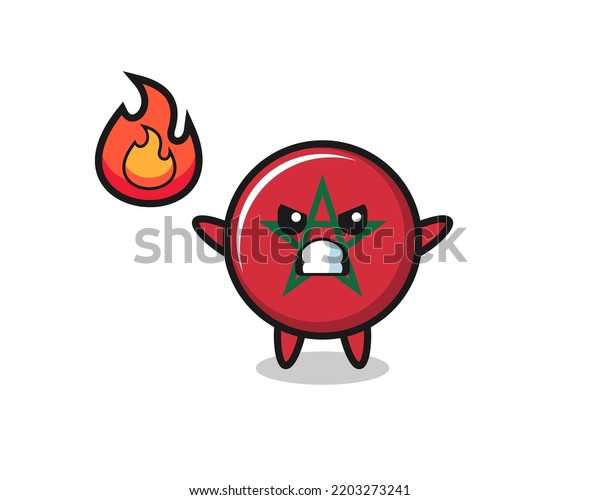 Morocco Flag Character Cartoon Angry Gesture Stock Vector (Royalty Free ...