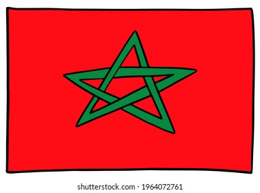 Morocco Flag Doodle Hand Drawing Sketch Stock Vector (Royalty Free ...