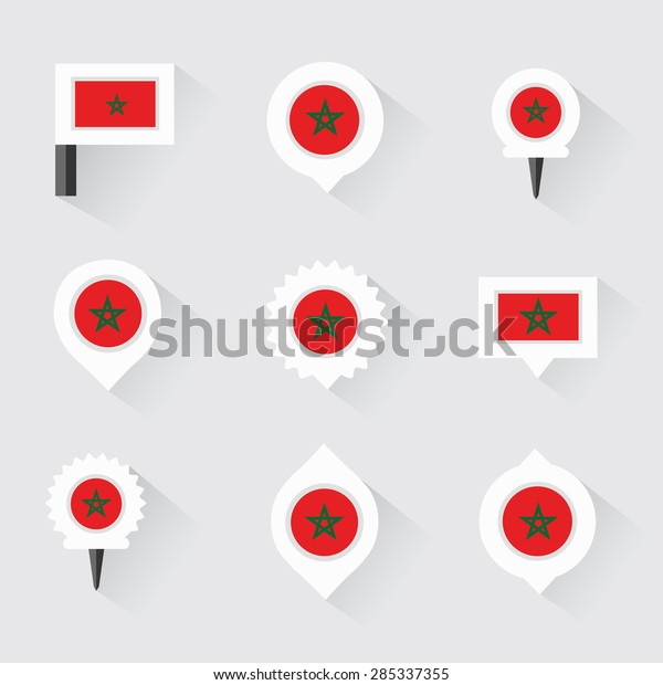 Morocco Flag Pins Infographic Map Design Stock Vector (Royalty Free ...