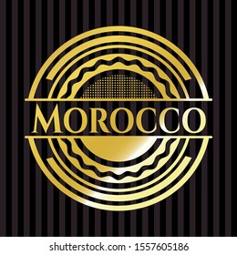 Morocco Gold Shiny Badge Vector Illustration: เวกเตอร์สต็อก (ปลอดค่า ...