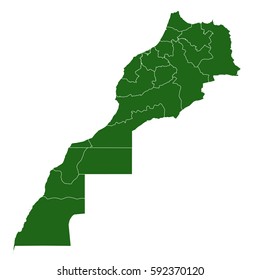 Morocco Green Map Stock Vector (Royalty Free) 592370120 | Shutterstock