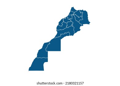 Morocco Map Blue Color On White Stock Vector (Royalty Free) 2180321157 ...