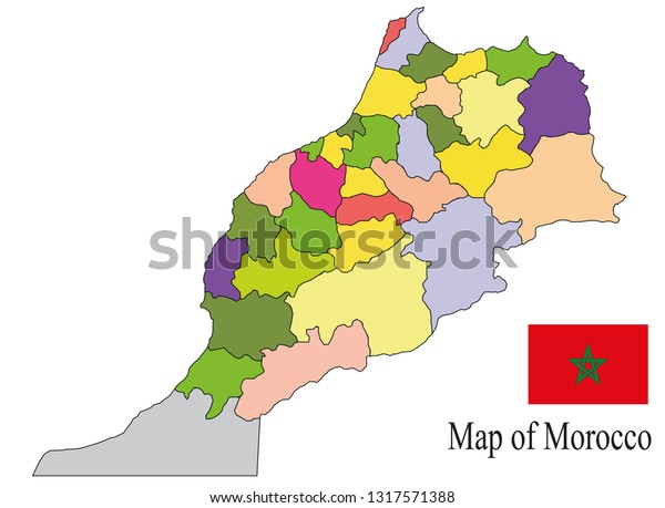 Morocco Map Vector Illustration Country Maps Stock Vector (Royalty Free ...