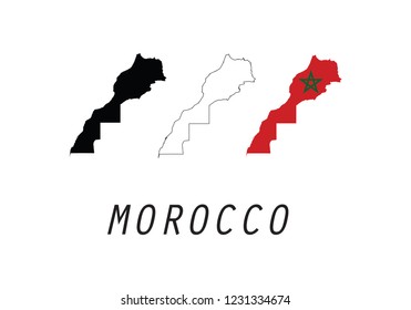 Morocco Outline Map Country Shape Stock Vector (Royalty Free ...
