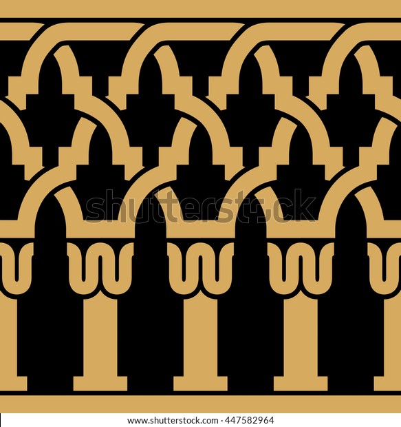 Morocco Seamless Border Traditional Islamic Design: Stock-Vektorgrafik ...