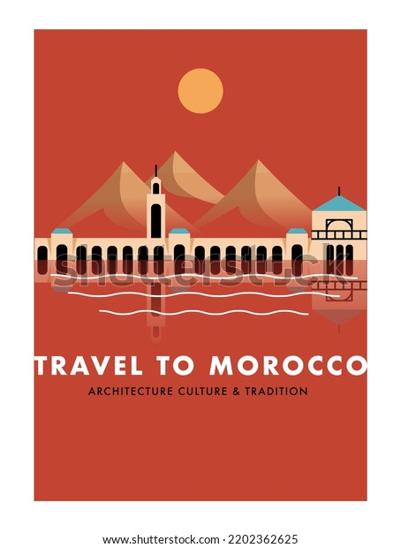 Morocco Travel Guide Poster Moroccan Landmarks Stock Vector (Royalty ...