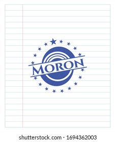 Moron Pen Draw Blue Ink Vector Stock Vector (Royalty Free) 1694362003 ...