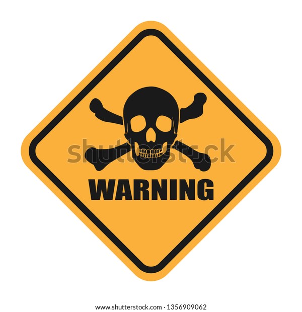 Mortal Danger Warning Icon Black Silhouette Stock Vector (Royalty Free ...