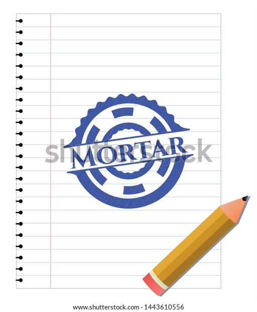 Mortar Emblem Pen Effect Blue Ink Stock Vector (Royalty Free ...
