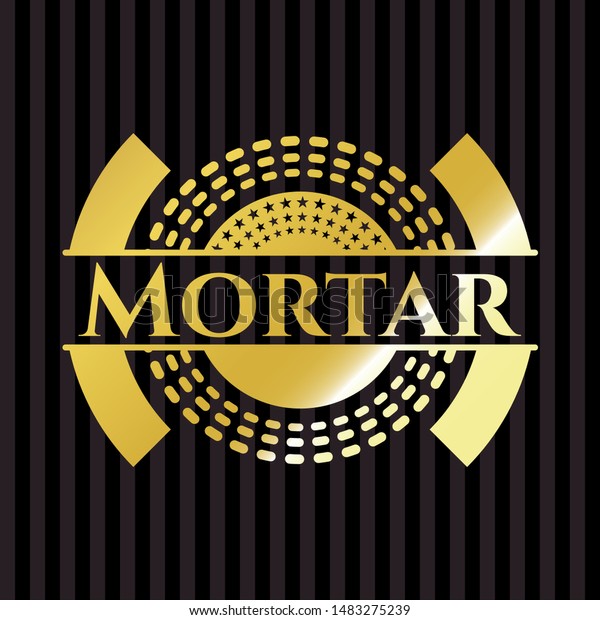 Mortar Gold Shiny Badge Vector Illustration Stock Vector (Royalty Free ...